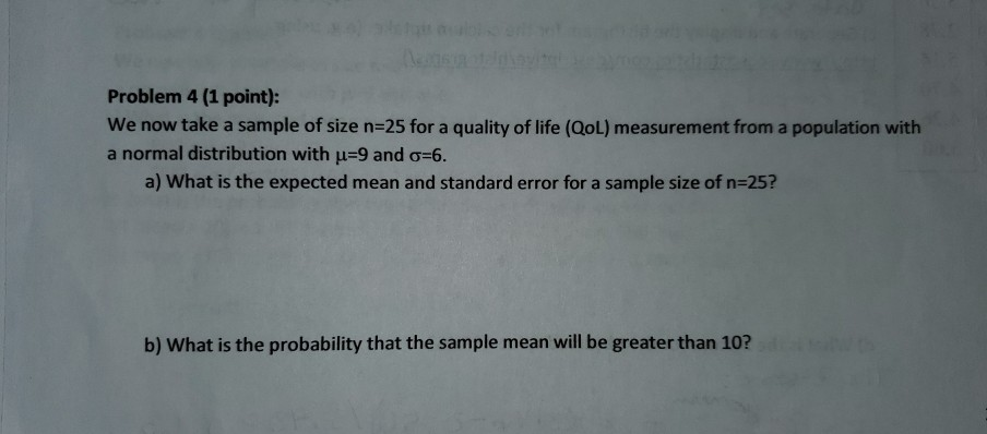 Solved Problem 4 (1 point): We now take a sample of size | Chegg.com