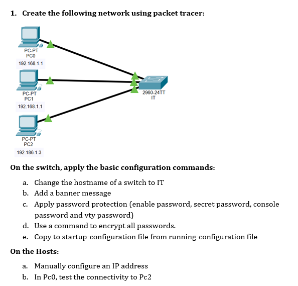Solved I want it with file cisco packet tracer file to | Chegg.com