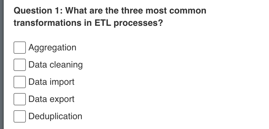 Solved Question 1: What are the three most common | Chegg.com