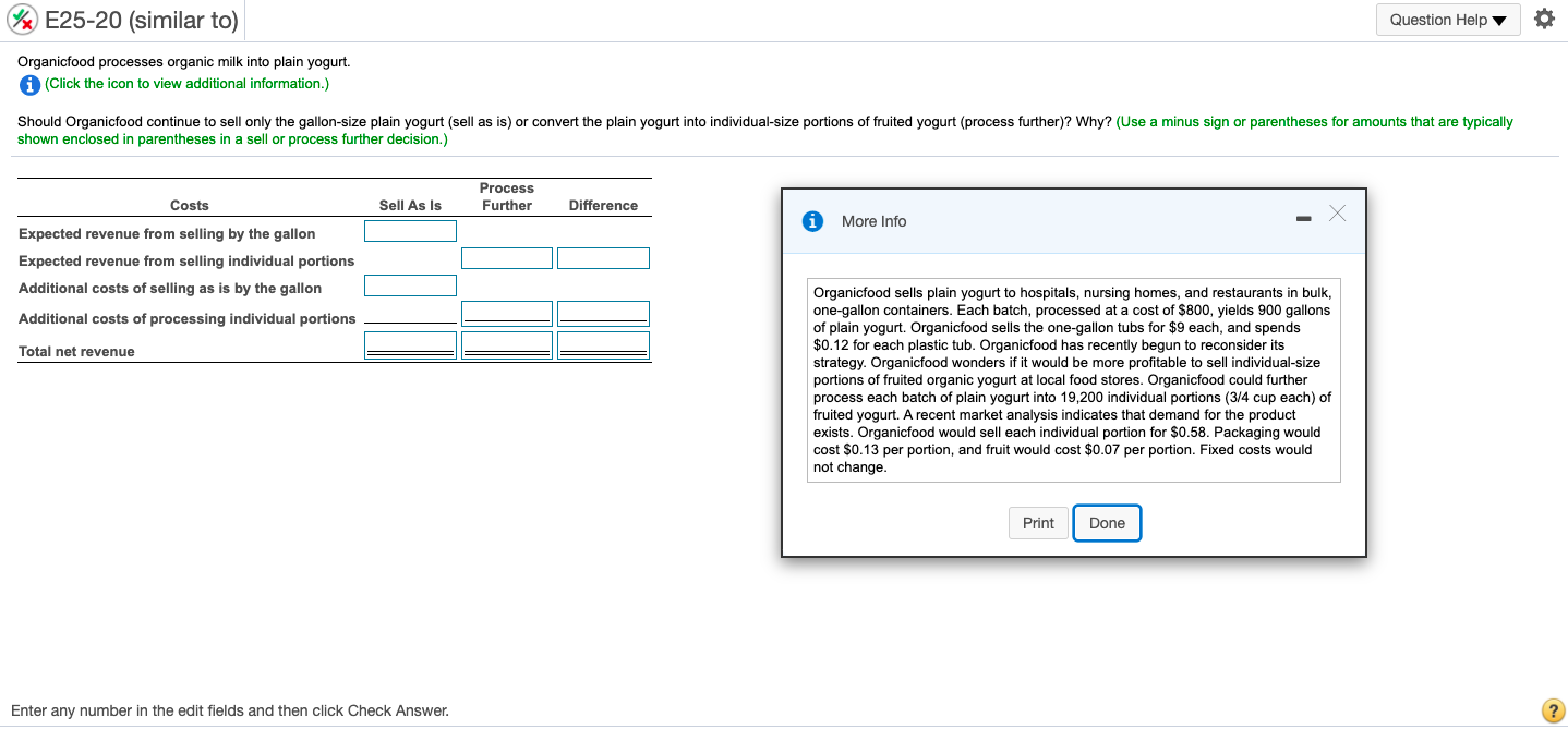 Solved E25-20 (similar to) Question Help Organicfood | Chegg.com Solved E25-20 (similar to) Question Help Organicfood | Chegg.com
