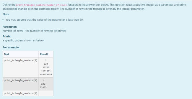 Solved Define the print_triangle_numbers (number_of_rows) | Chegg.com