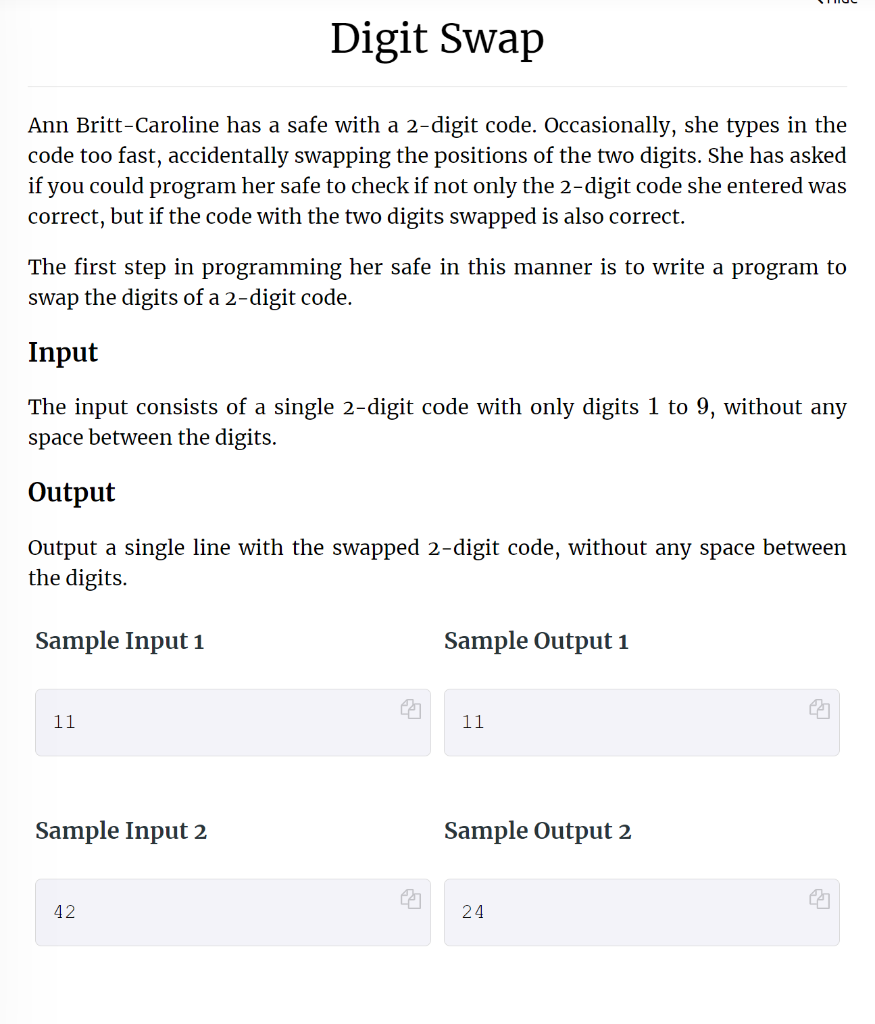 Solved Digit Swap Ann Britt-Caroline has a safe with a | Chegg.com