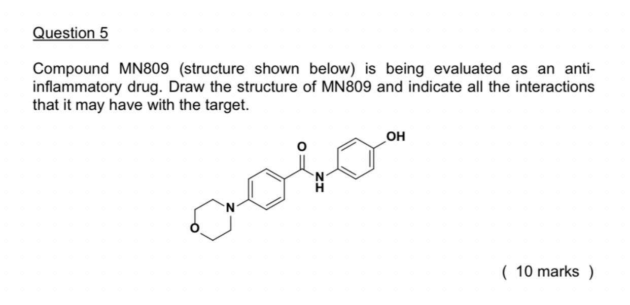 Solved Compound MN809 (structure shown below) is being | Chegg.com