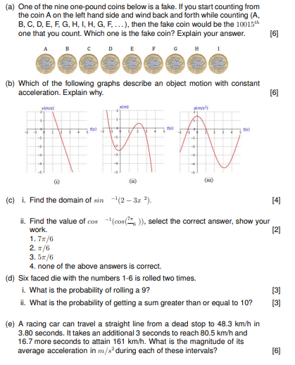 Solved (a) One of the nine one-pound coins below is a fake. | Chegg.com
