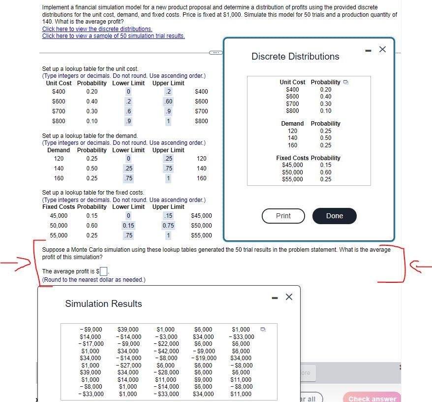 Solved Implement a financial simulation model for a new | Chegg.com