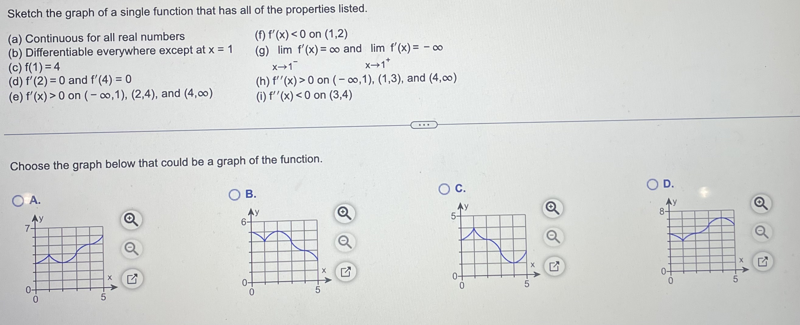 Solved Sketch the graph of a single function that has all of | Chegg.com