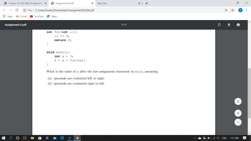 Solved Course: CS 350 (Hu): Programmix Assignment 4 par New | Chegg.com