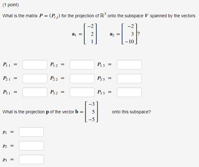 Solved (1 point) What is the matrix 𝑃=(𝑃𝑖𝑗)P=(Pij) for | Chegg.com