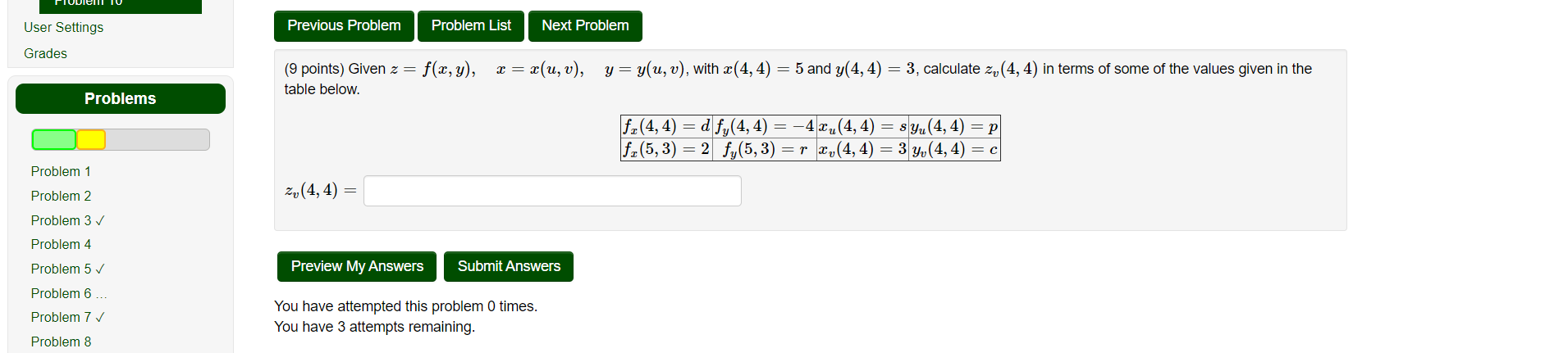 Solved User Settings Previous Problem Problem List Next