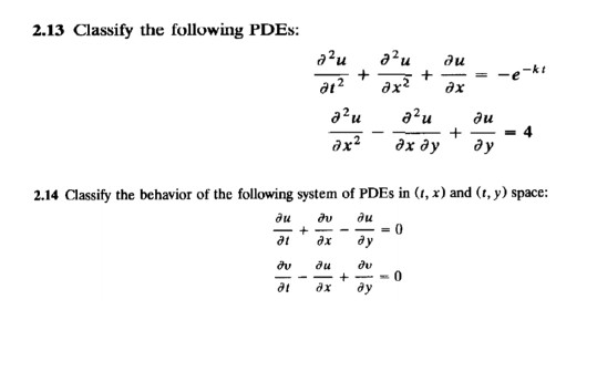 Solved 2.13 Classify the following PDEs: ә?и ?и и ә2 + art + | Chegg.com Solved 2.13 Classify the following PDEs: ә?и ?и и ә2 + art + | Chegg.com
