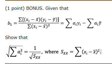 Solved (1 point) BONUS. Given that | Chegg.com