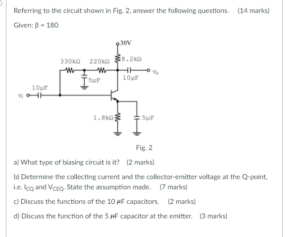 Solved Referring to the circuit shown in Fig. 2, answer the | Chegg.com