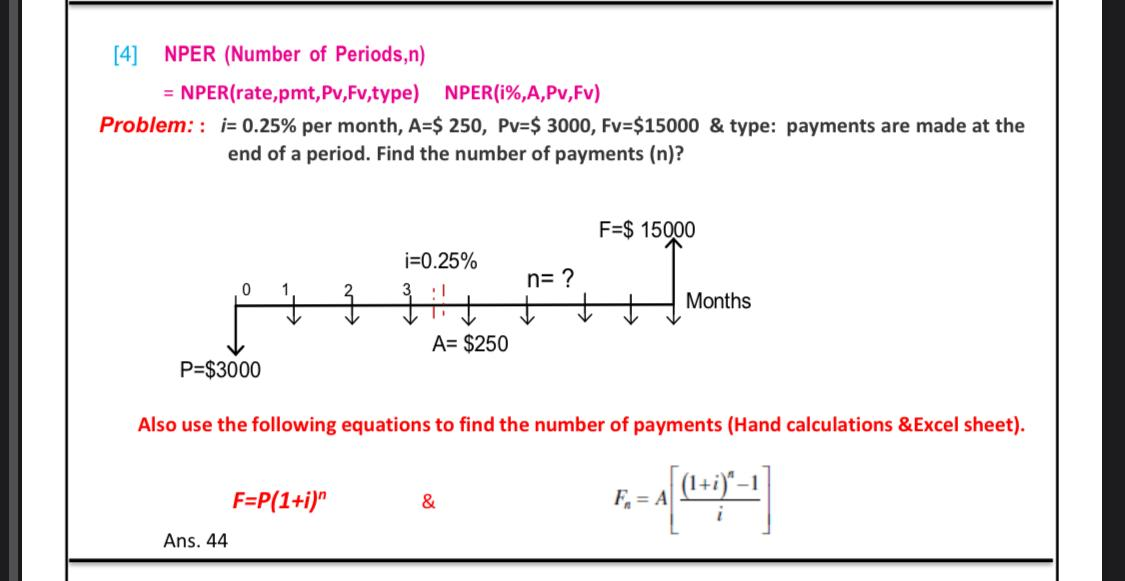 Solved [4] NPER (Number of Periods,n) | Chegg.com