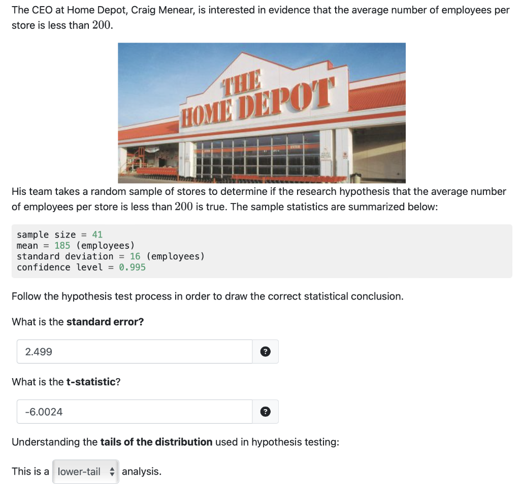 Solved The CEO at Home Depot, Craig Menear, is interested in | Chegg.com