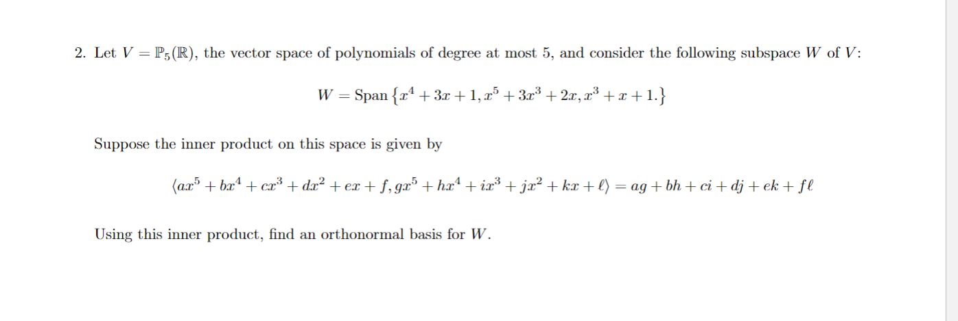 Let V=P5(R), ﻿the vector space of polynomials of | Chegg.com