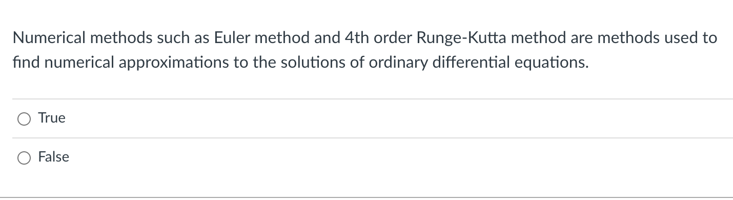 Solved Numerical methods such as Euler method and 4th order | Chegg.com