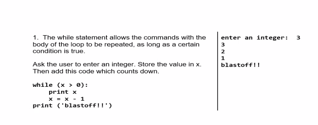 Solved The while statement allows the commands with thebody | Chegg.com