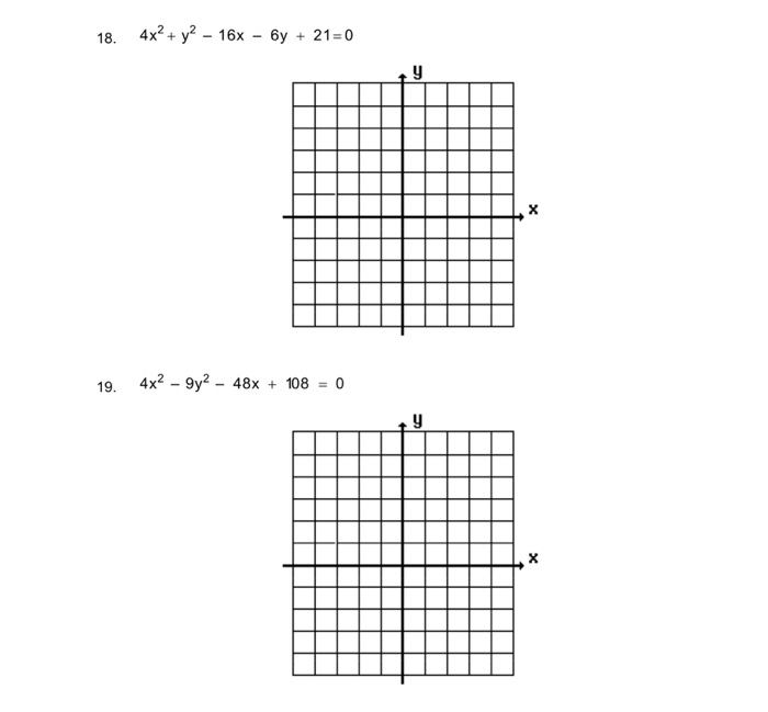 Solved Name the conic section described by each of the | Chegg.com