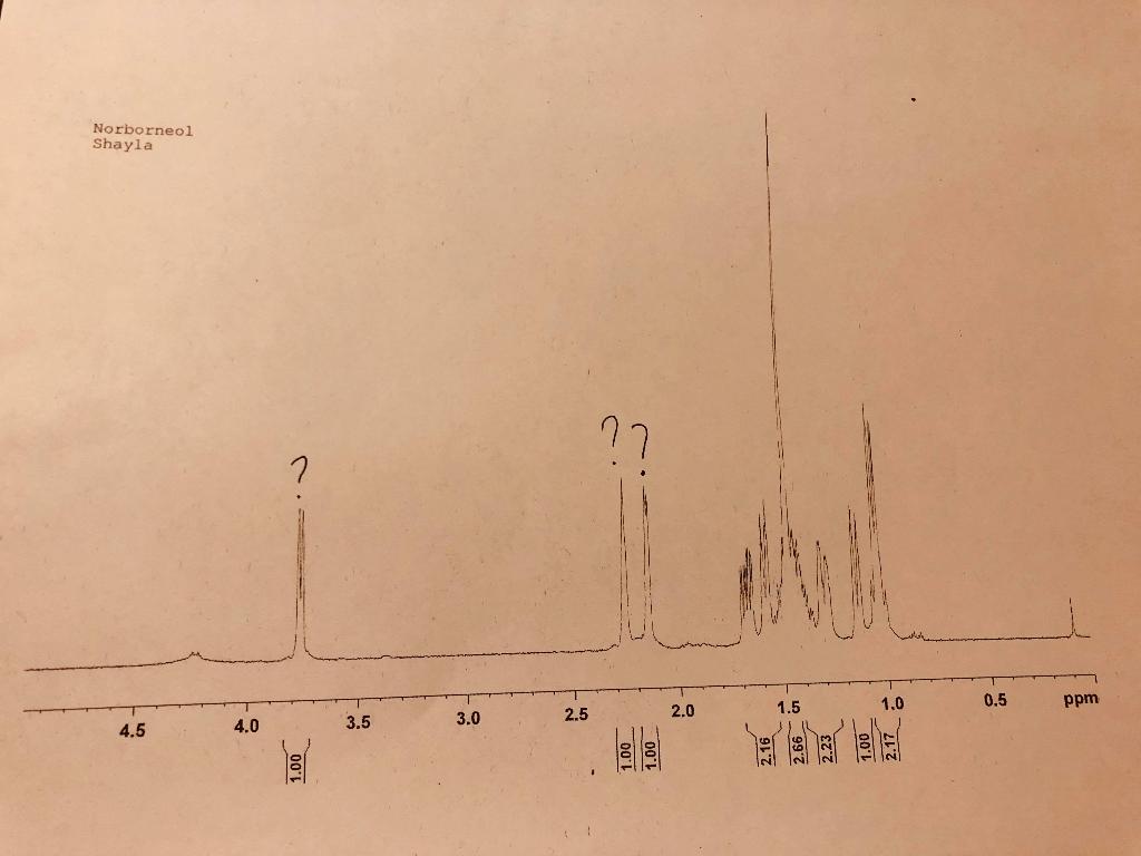 Solved Draw the structure of norborneol on NMR sheet. Assign | Chegg.com