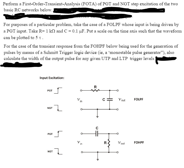 Solved Perform a First-Order-Transient-Analysis (FOTA) of | Chegg.com