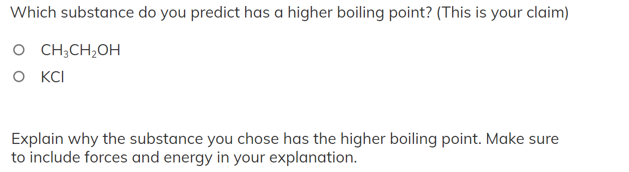 Solved Which substance do you predict has a higher boiling | Chegg.com
