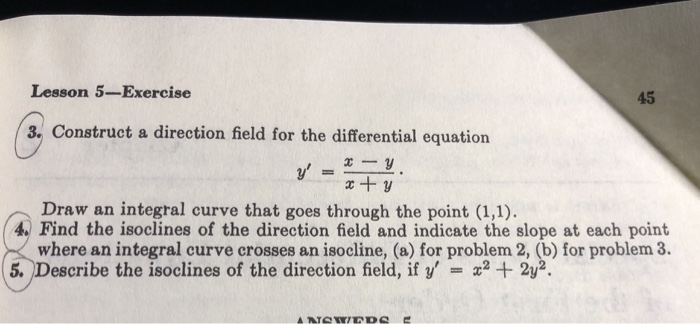Solved Lesson 5-Exercise 45 3, Construct a direction field | Chegg.com