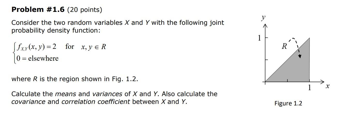 Solved Consider the two random variables X and Y with the | Chegg.com