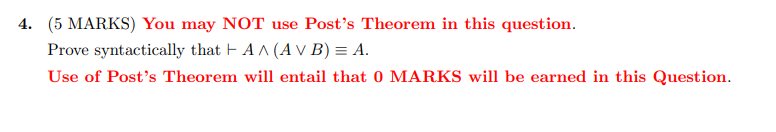 Solved Prove using Hilbert-Proof that `A ∧ (A ∨ B) ≡ | Chegg.com