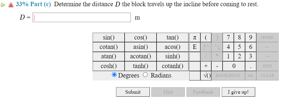 Solved (17\%) Problem 4: A block of mass M=2.3 kg is | Chegg.com