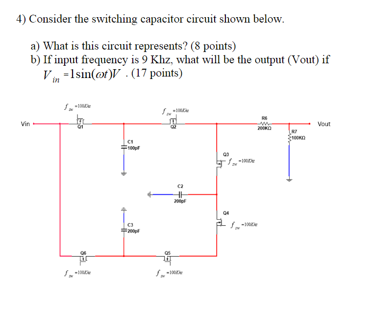 Solved Consider the switching capacitor circuit shown | Chegg.com