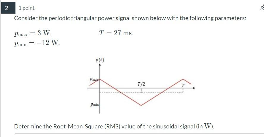 Solved 1 1 point Consider the periodic triangular power | Chegg.com