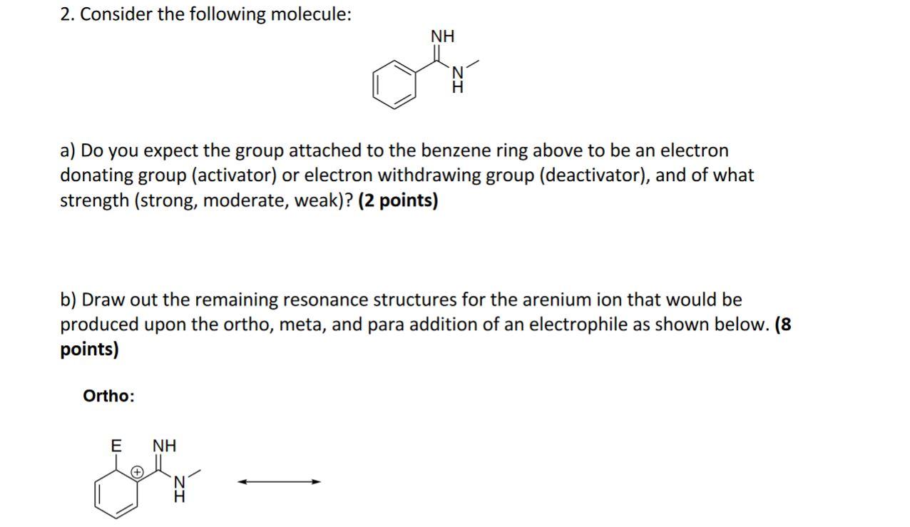 Solved 2. Consider the following molecule: a) Do you expect | Chegg.com
