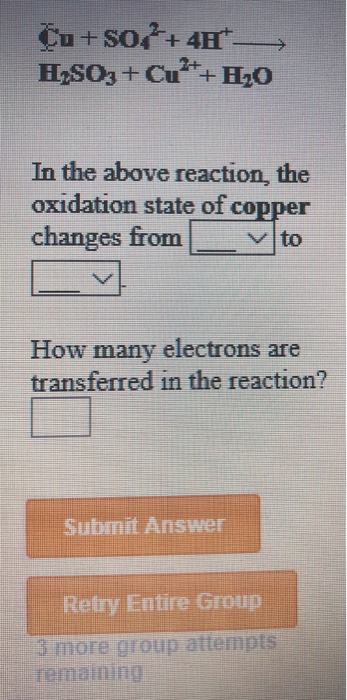 Solved H2SO3+ Cu+ H2o In the above reaction, the oxidation | Chegg.com