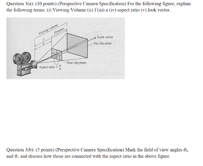 Solved Question 3(a): (10 points) (Perspective Camera | Chegg.com