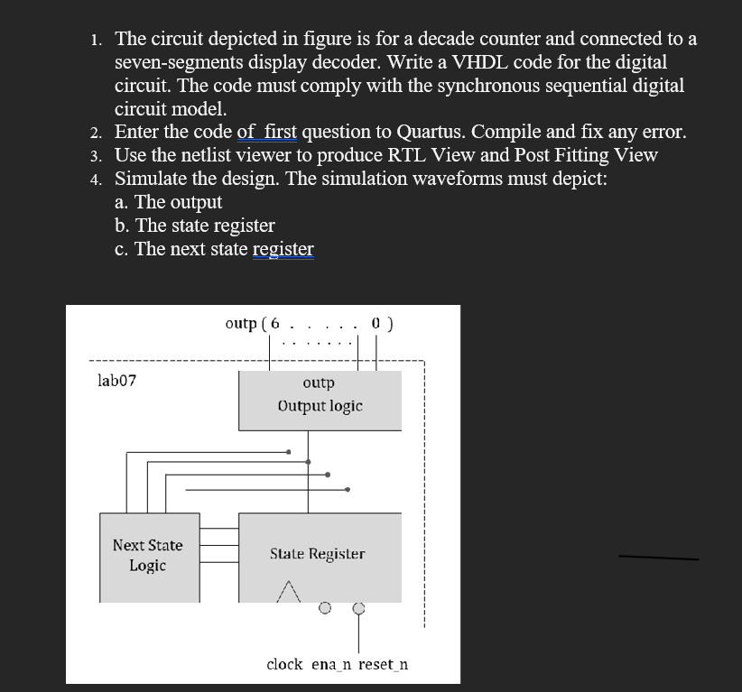 1. The circuit depicted in figure is for a decade | Chegg.com