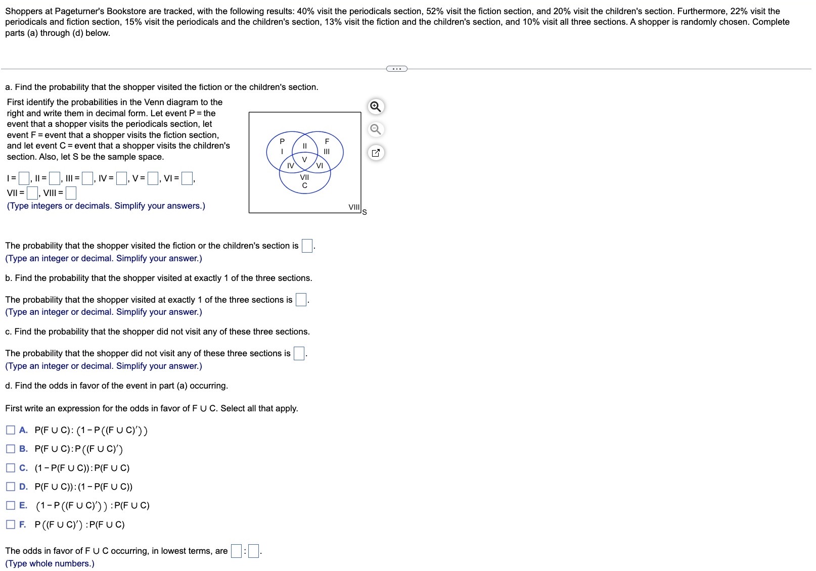 Solved parts (a) through (d) below. a. Find the probability | Chegg.com