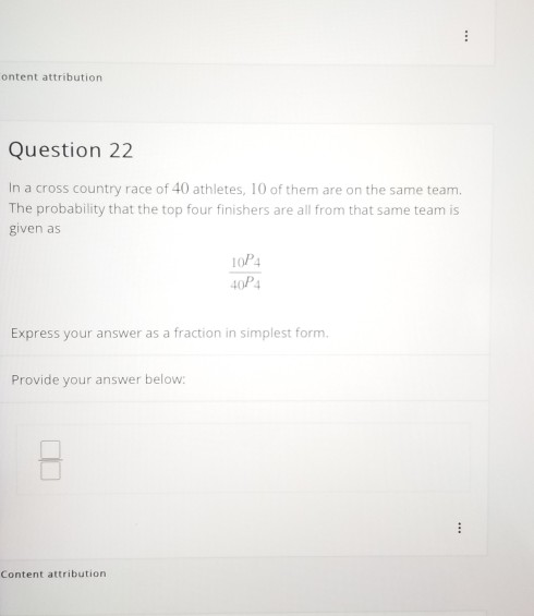 Solved ontent attribution Question 22 In a cross country | Chegg.com