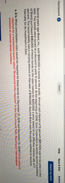 Solved Homework Saved Help Save & Exit Submi Several years | Chegg.com