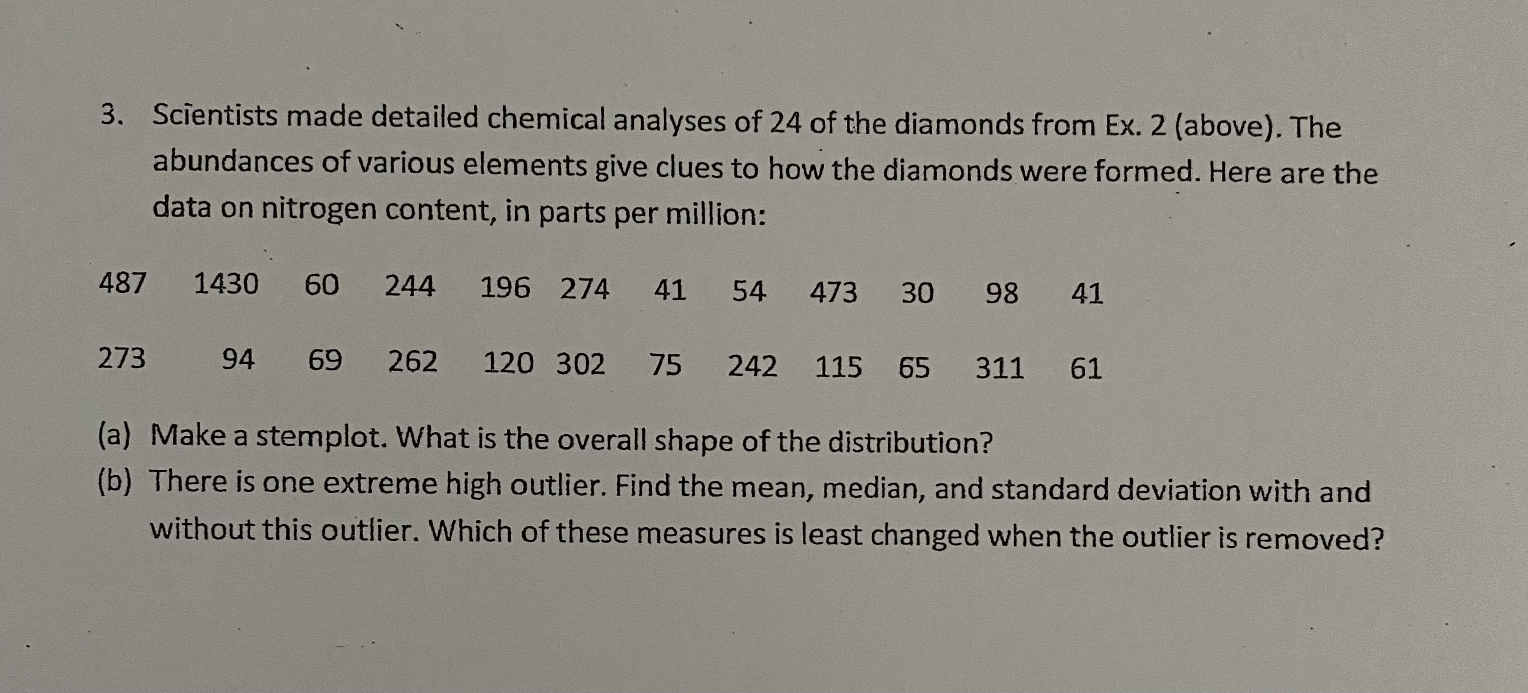 Solved 3. Scientists made detailed chemical analyses of 24 | Chegg.com