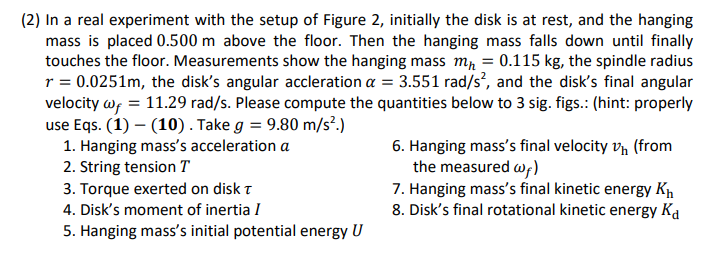 (2) In a real experiment with the setup of Figure 2 , | Chegg.com