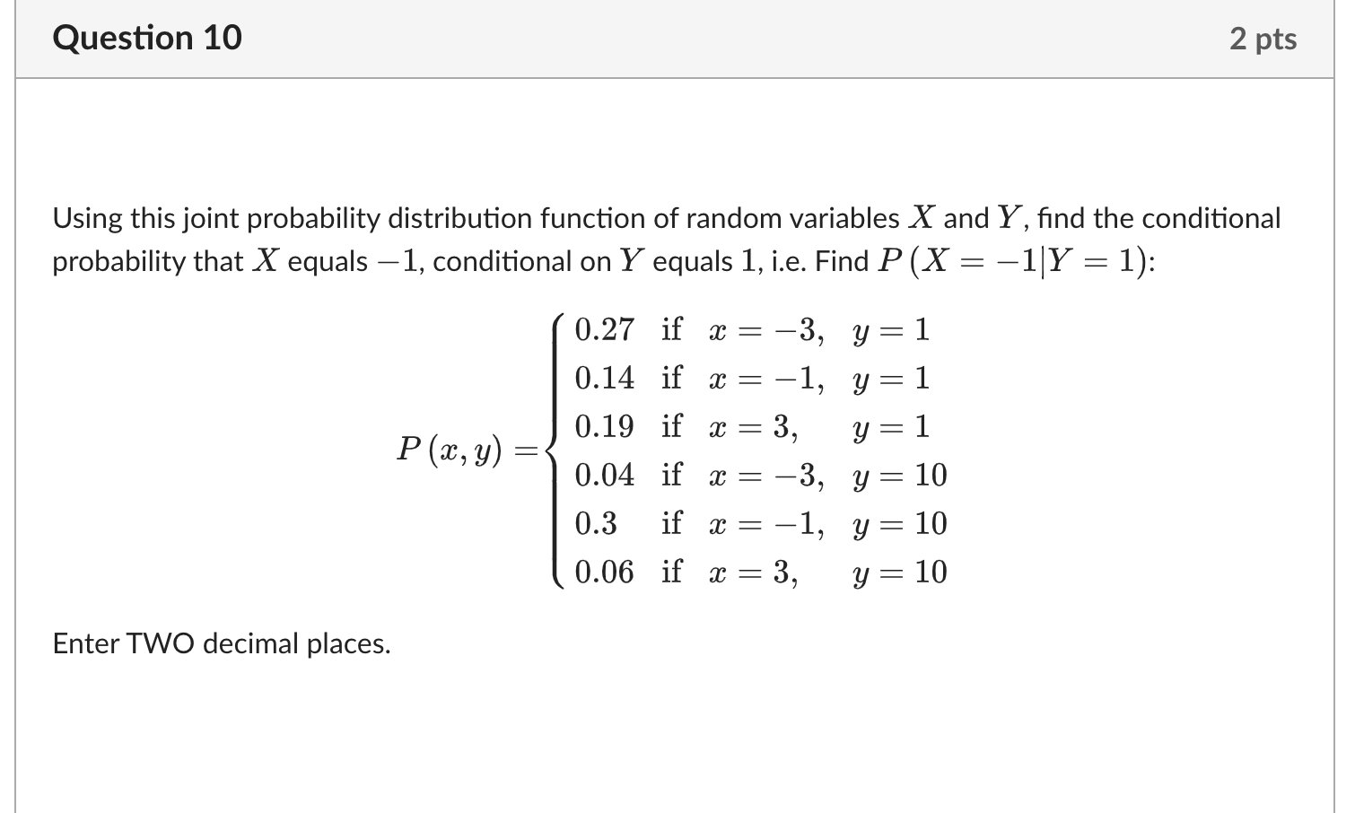 Solved You'll be using this joint probability distribution | Chegg.com