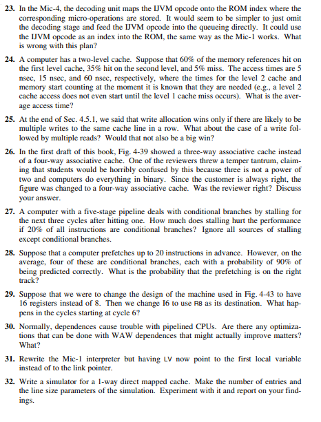 3. When the JMPC field in a microinstruction is | Chegg.com