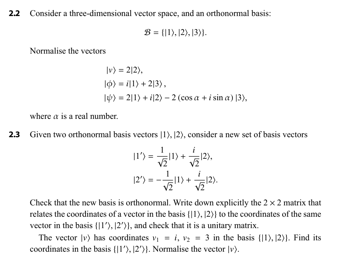 Solved 2.2 Consider a three-dimensional vector space, and an | Chegg.com