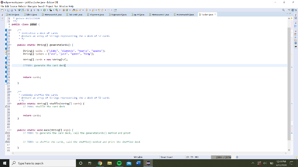 Solved Complete The Code Given The Following Guidelines 