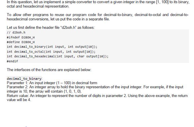 Solved In this question, let us implement a simple converter | Chegg.com