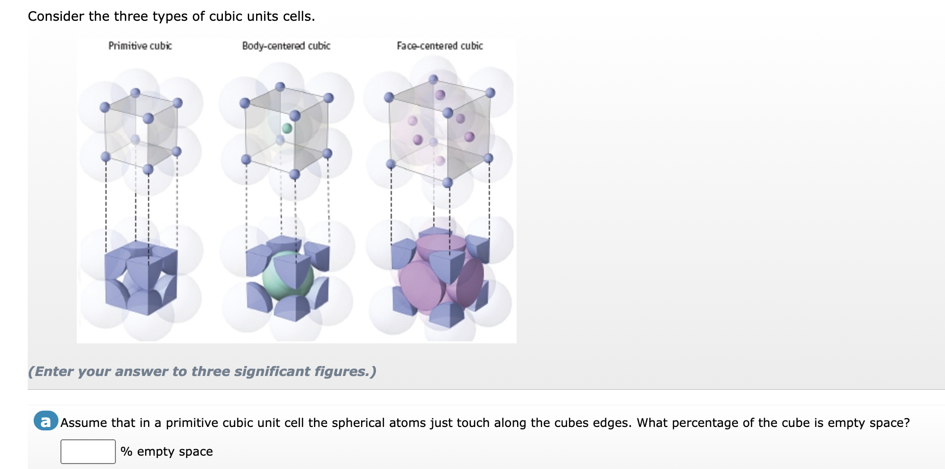 Solved Consider the three types of cubic units cells. (Enter | Chegg.com