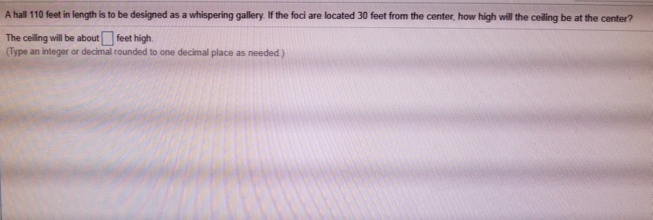 Solved A hall 110 feet in length is to be designed as a | Chegg.com