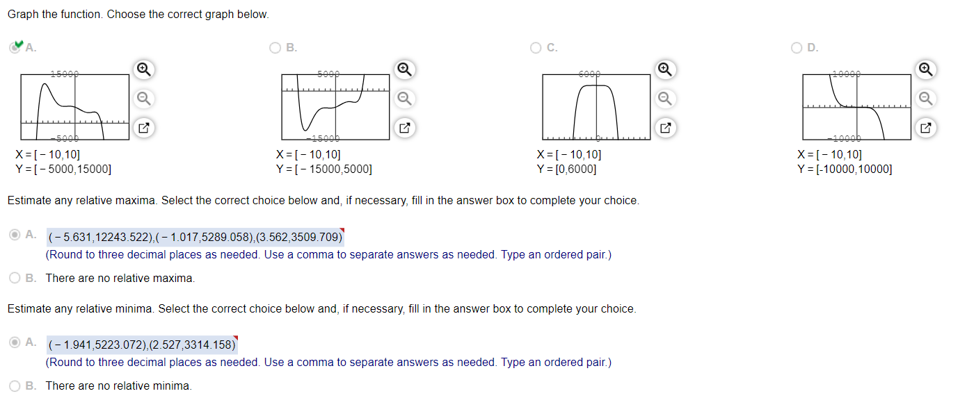 Solved Graph the function. Then estimate any relative | Chegg.com