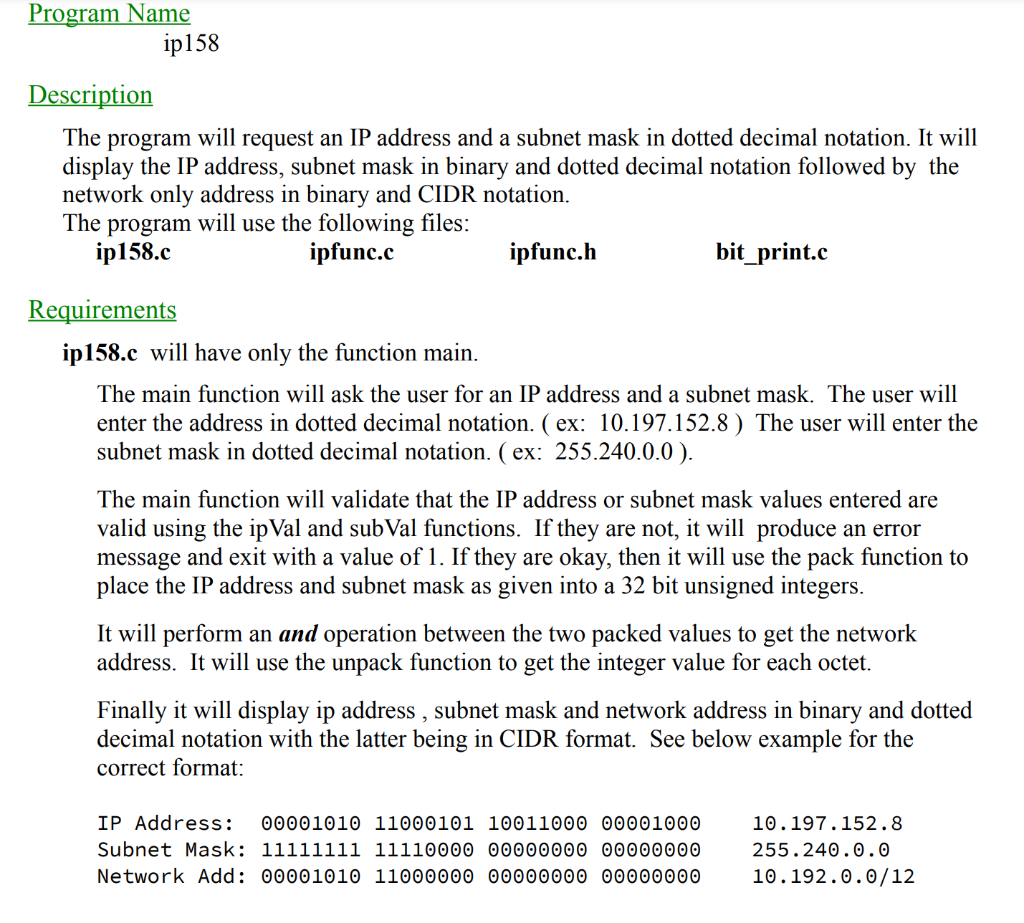 Solved Program Name Ip158 Description The Program Will R