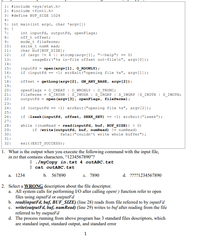 Solved 11: 12: 1: #include 2: #include 3: #define BUF_SIZE | Chegg.com
